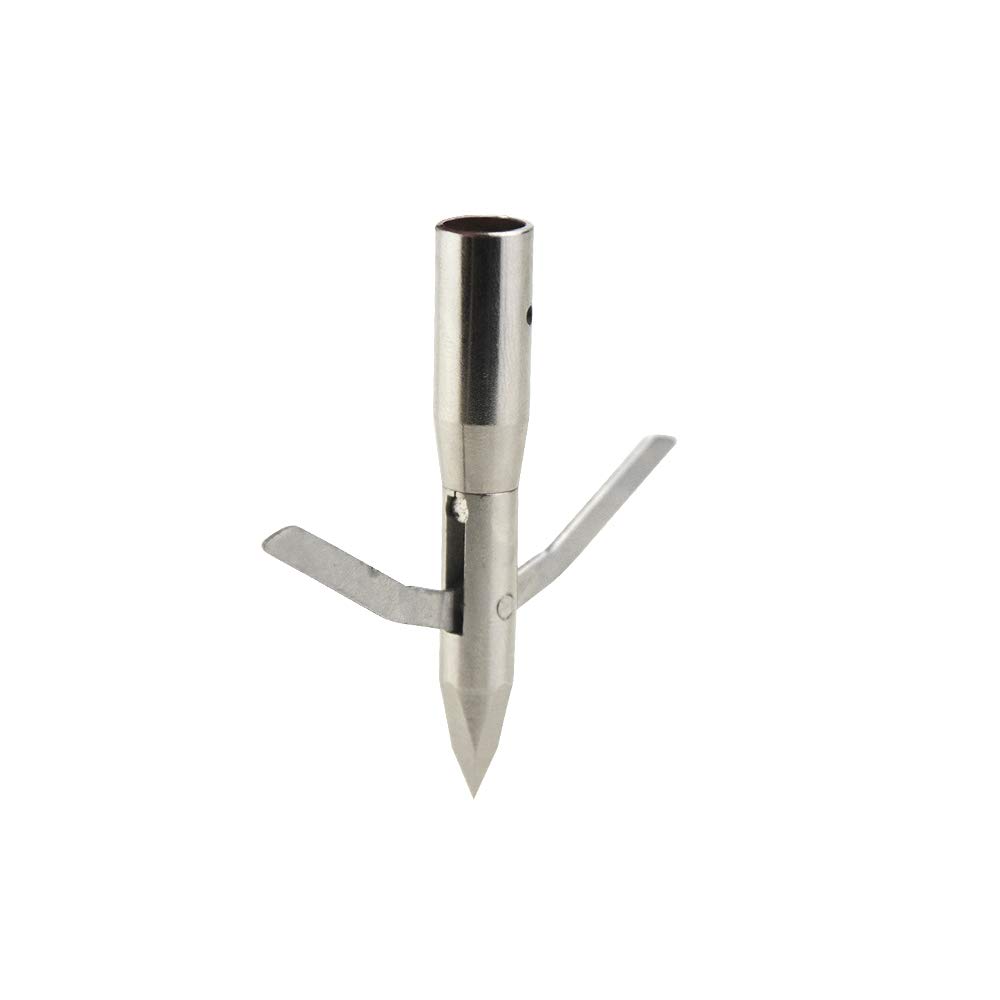 SHARROW 6/12 Pcs Archery Bowfishing Broadheads Stainless Steel Arrowhead Arrow Point Hunting Broadheads 288 Grain 2 Blades Screw in Arrow Tips (6 pcs)
