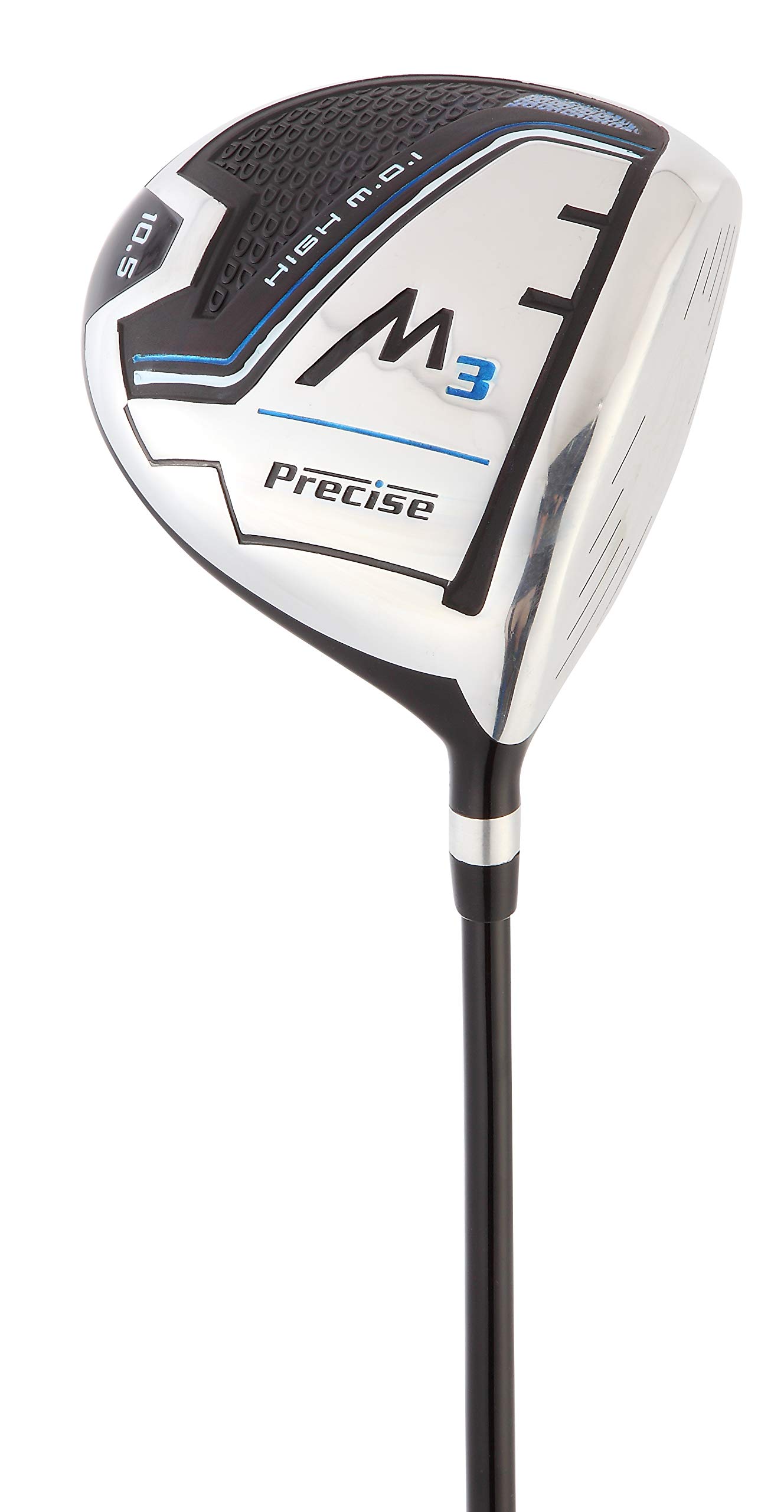 Precise M3 Men's Complete Golf Clubs Package Set Includes Driver, Fairway, Hybrid, 6-PW, Putter, Stand Bag, 3 H/C's - Right Handed - Regular or Tall Size (Blue - Tall Size +1", Right Handed)