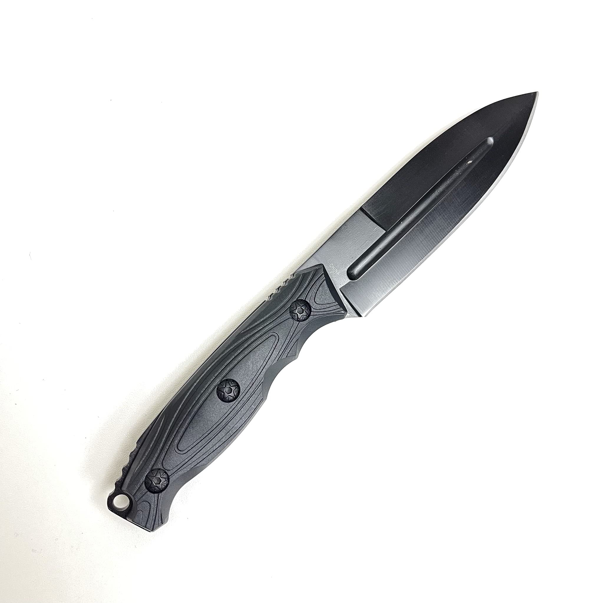 S-TEC 9" Full Tang Fixed Blade Knife with ABS Swivel Sheath - GEN 3 - I Hunting I Camping I Diving I Stainless Steel Blade I ABS Handle I Outdoor Activities I (Matte Black)
