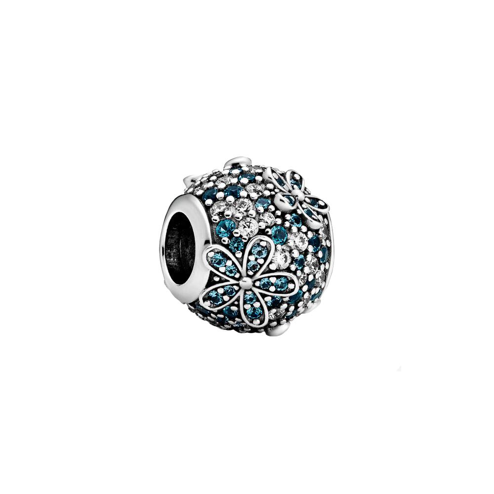 PANDORA Teal Pave Daisy Flower, Teal Crystals
