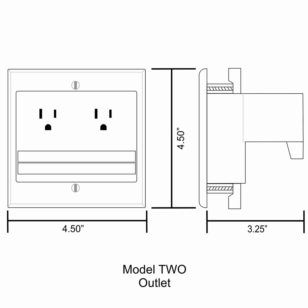 PowerBridge TWO-PRO-H2 Dual Outlet Recessed In-Wall Cable Management System and Two 10-Foot High-Speed HDMI Cables (Latest Standard) Bundle