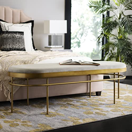 Safavieh Sylva Oval Bench, 0, Grey/Gold