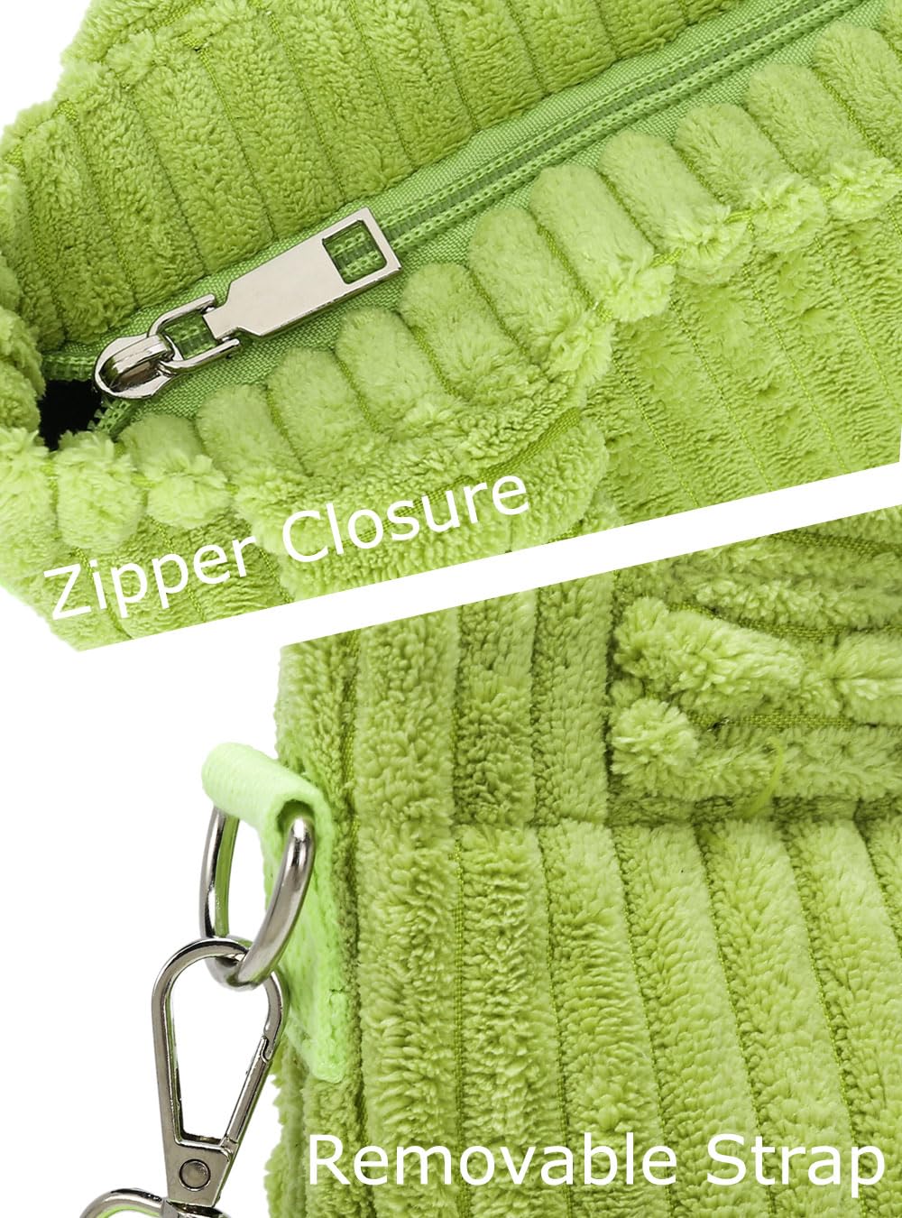 YIKOEE Mini Corduroy Tote Bag for Women Cute Small Tote Bags(Lime Green)