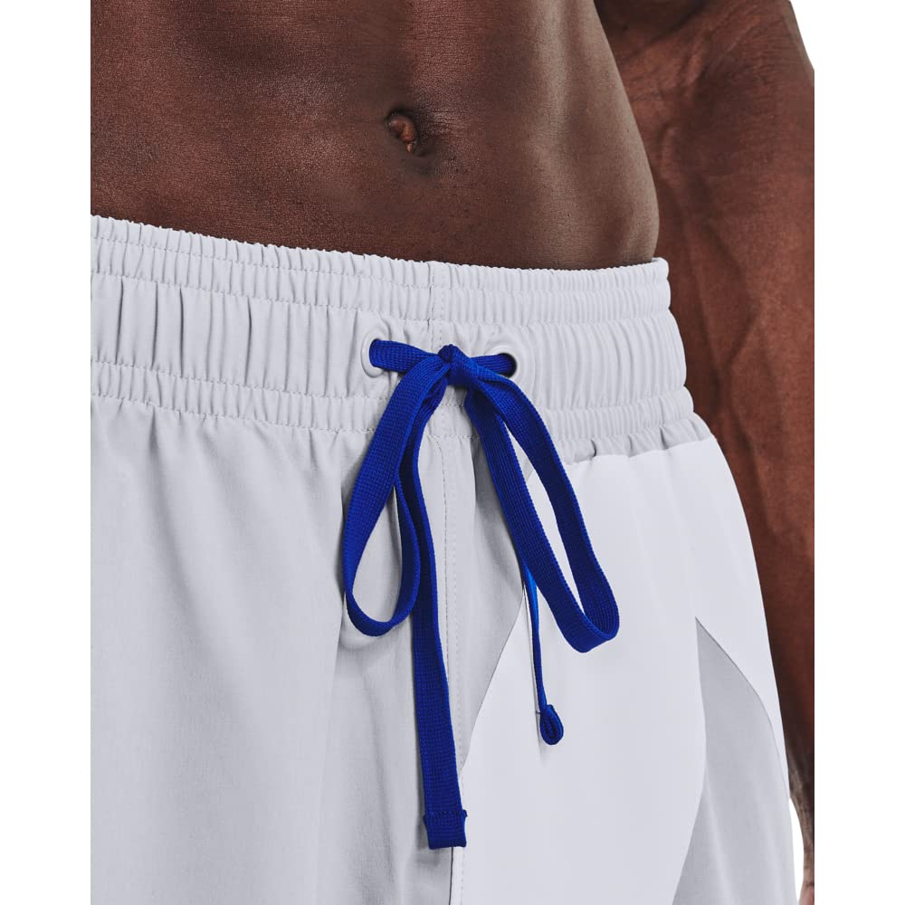 Under Armour Men's Baseline Woven 7" Basketball Short, (011) Mod Gray/White/White, Large