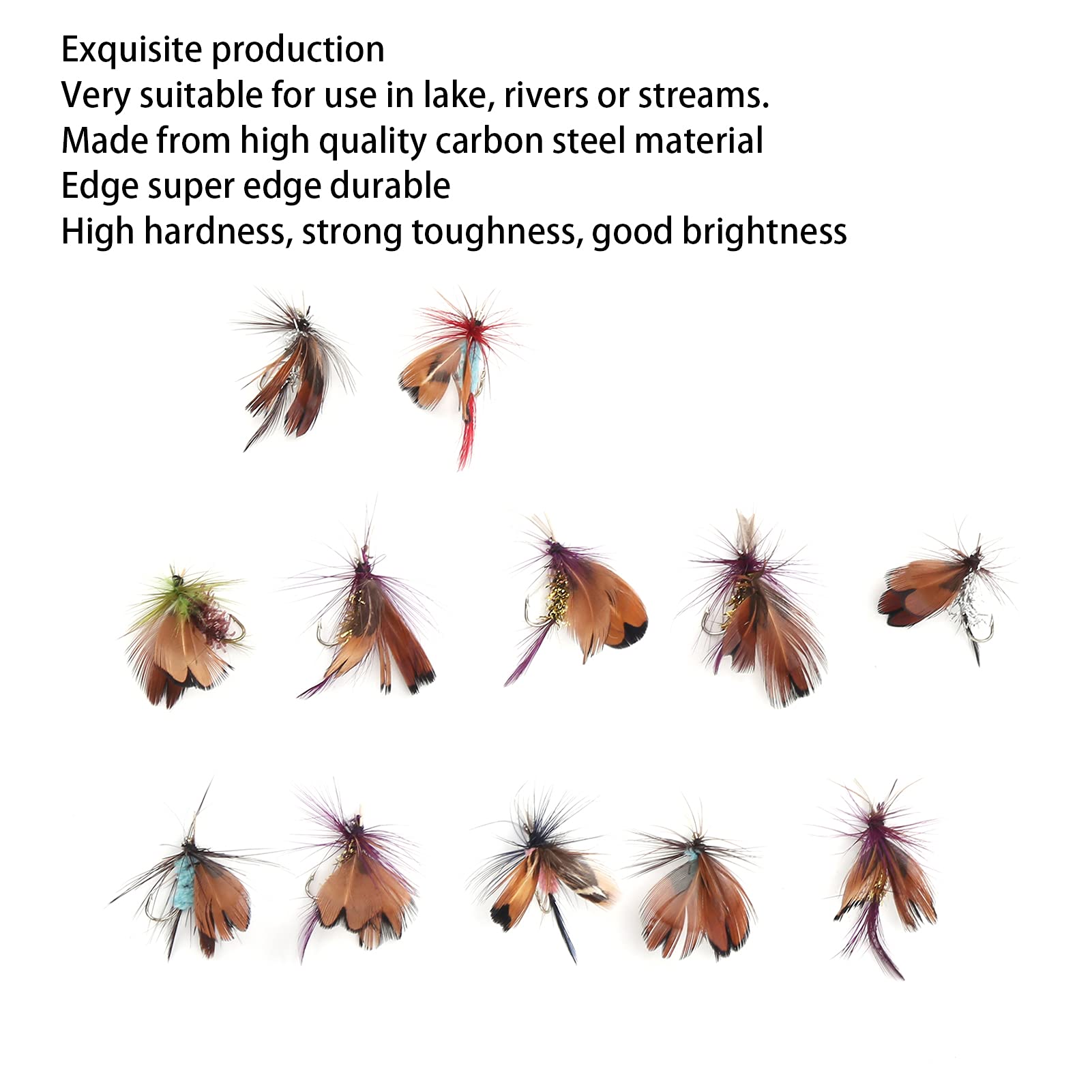 Vifemify 12 Carbon Steel Fly Fishing Lures simulate Moths Butterflies Insects Flying Lures Fishing Tools Sturdy and Durable
