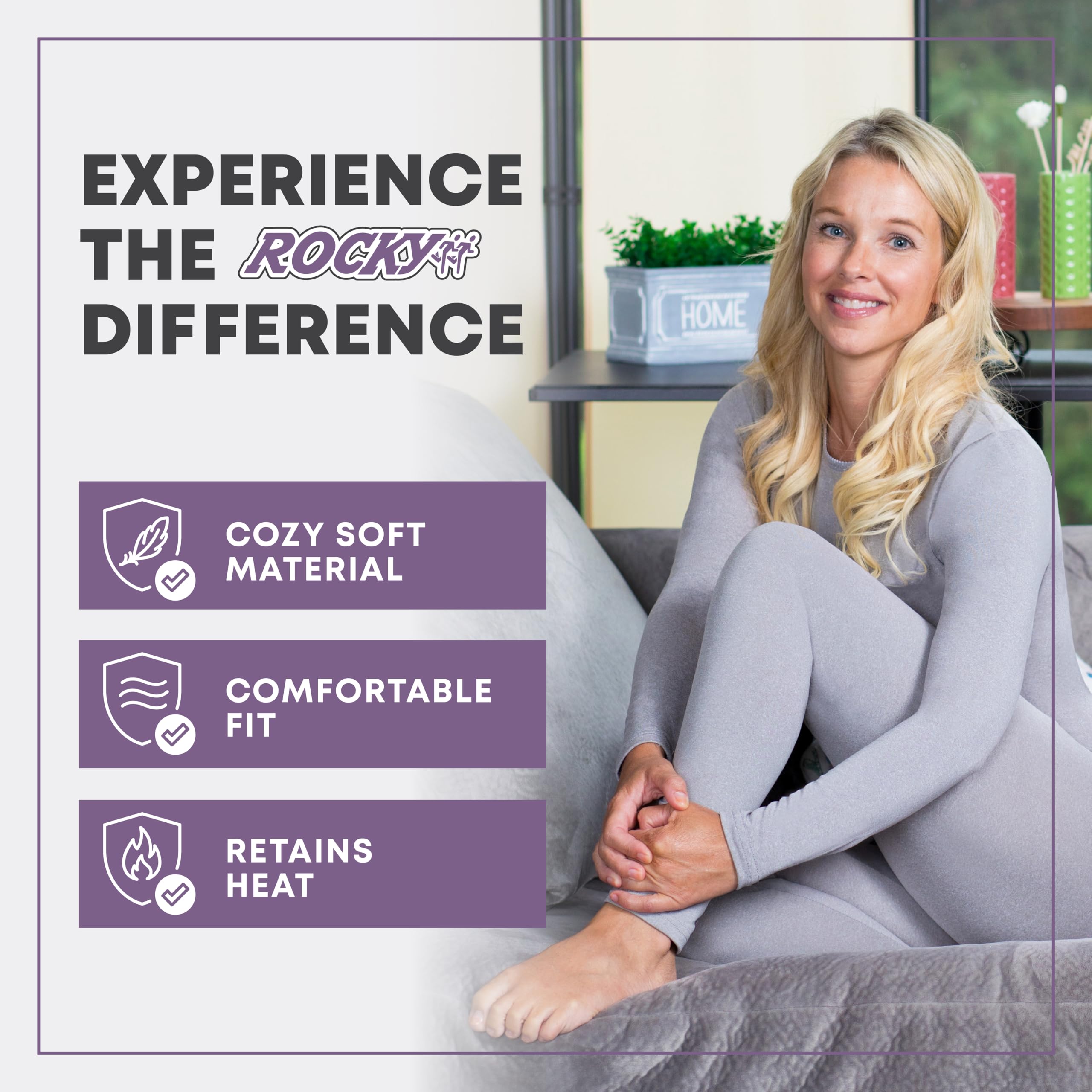 Rocky Thermal Underwear for Women (Long Johns Thermals Set) Shirt & Pants, Base Layer with Leggings/Bottoms Ski/Extreme Cold, Standard Weight (Black - Medium)