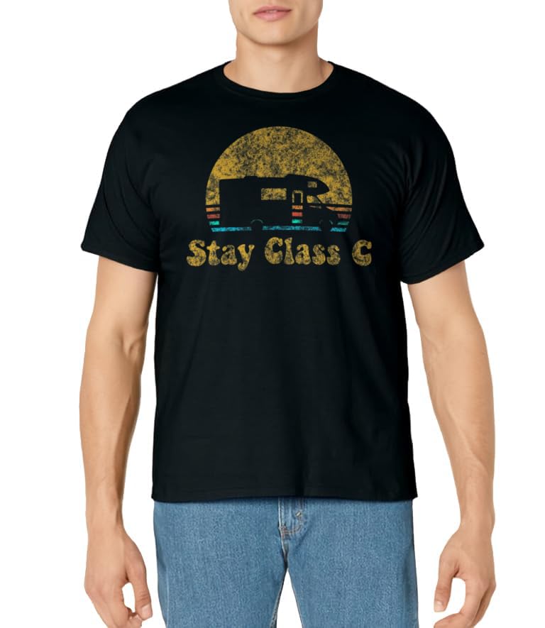 Retro Sunset RV Stay Class C Camping Camper Gift T-Shirt