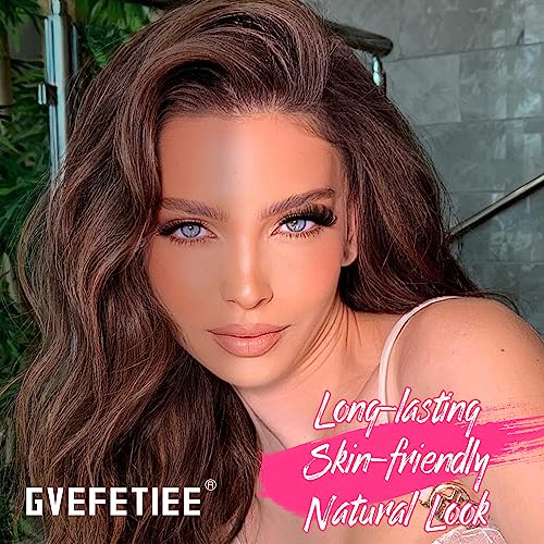 Self Adhesive Lashes Strip Black Cluster Lashes Fluffy Mink Lashes Wispy Eyelashes Waterproof Long Lasting Glue Strip False Eyelashes Replace of Glue Instantly Application by GVEFETIEE