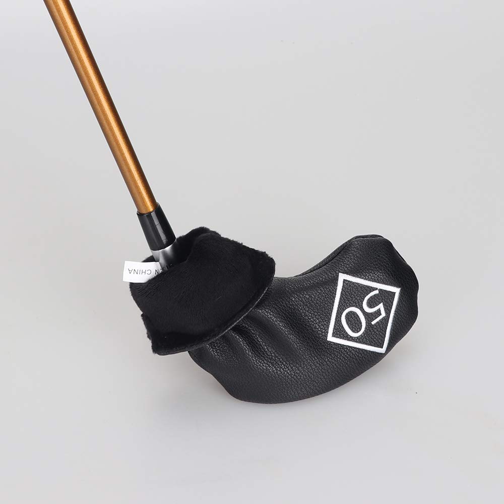 Single Iron Wedge Covers Golf Club Head Cover 48° 50° 52° 54° 56° 58° 60° 62° Golf Club Protector Long Neck Black 1Pcs (50)