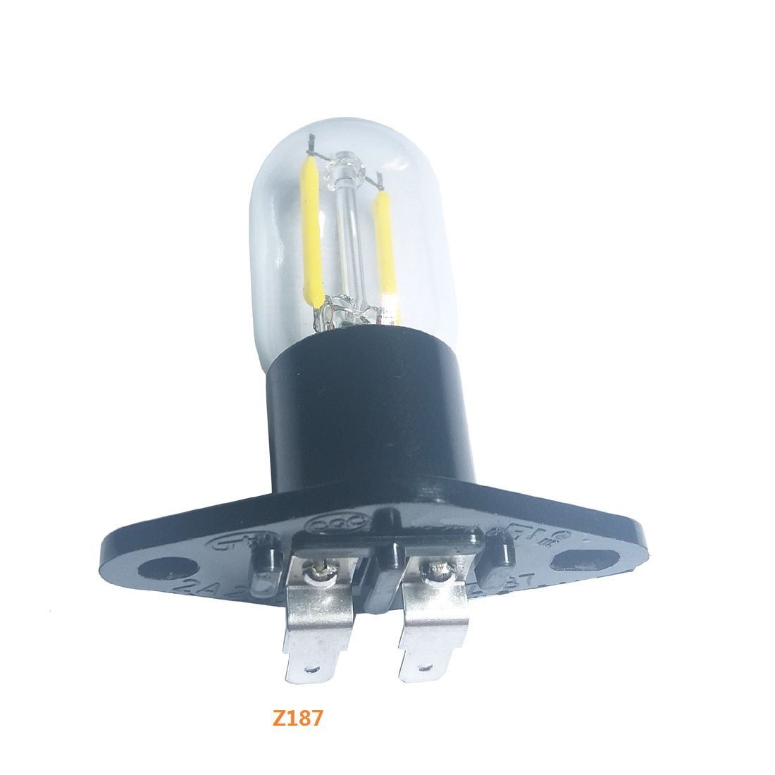 QLEE Led Filament Light 1.5w Z187 Microwave Bulb 125v 20w Equivalent Incandescent Lamps for Galanz Refrigerator Microwave Oven Electrical Range Hood Indicator Light (2 PACK, Z187 BASE,5000K)