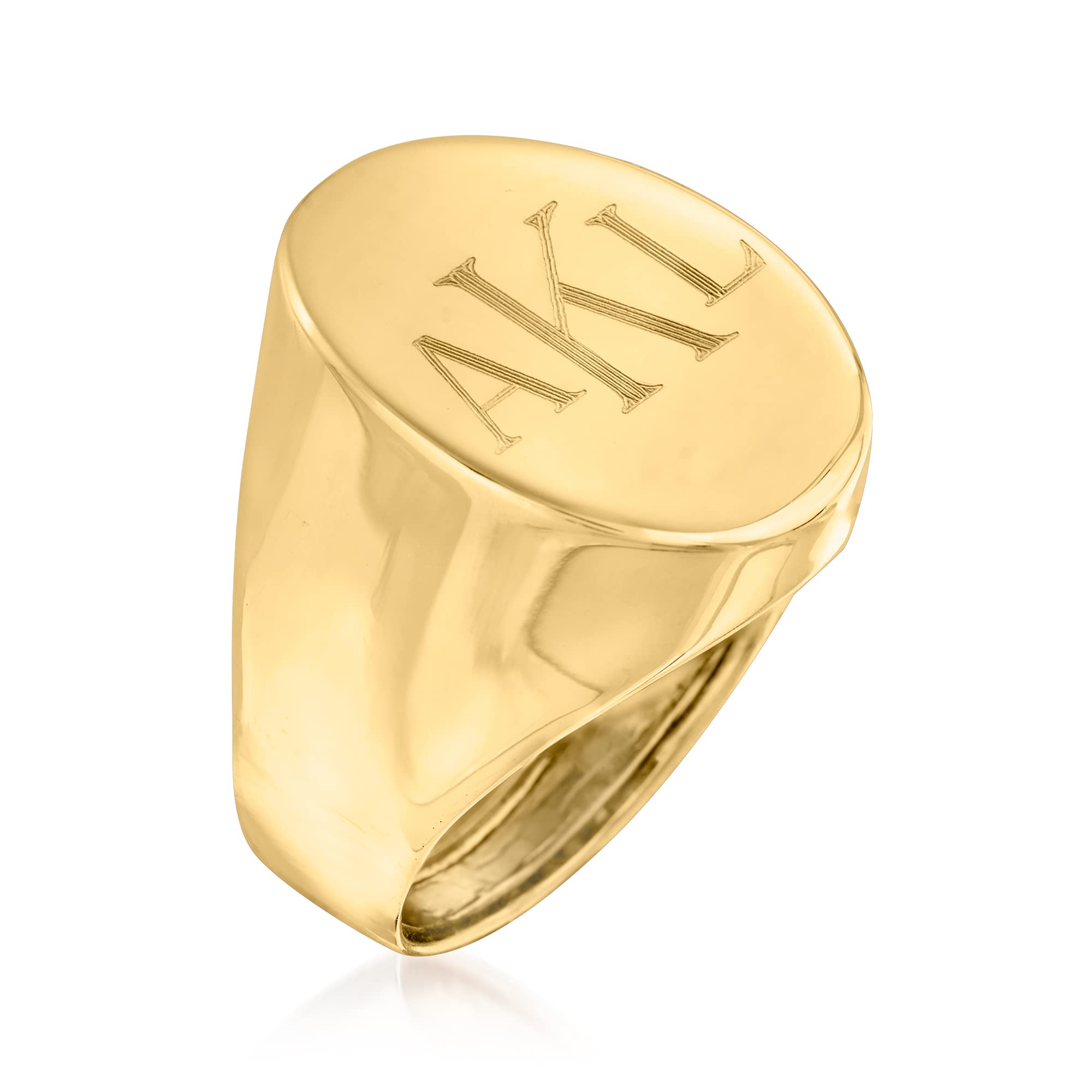 Ross-Simons Plain - Italian 14kt Yellow Gold Oval Signet Ring. Size 6