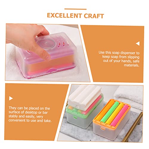 ULTECHNOVO 3pcs Multifunctional Soap Box Soap Dish for Bathroom Soap Dishes for Bar Soap Laundry Soap Dispenser Small Soap Container Foaming Bar Soap Dispenser Plastic Tool Household