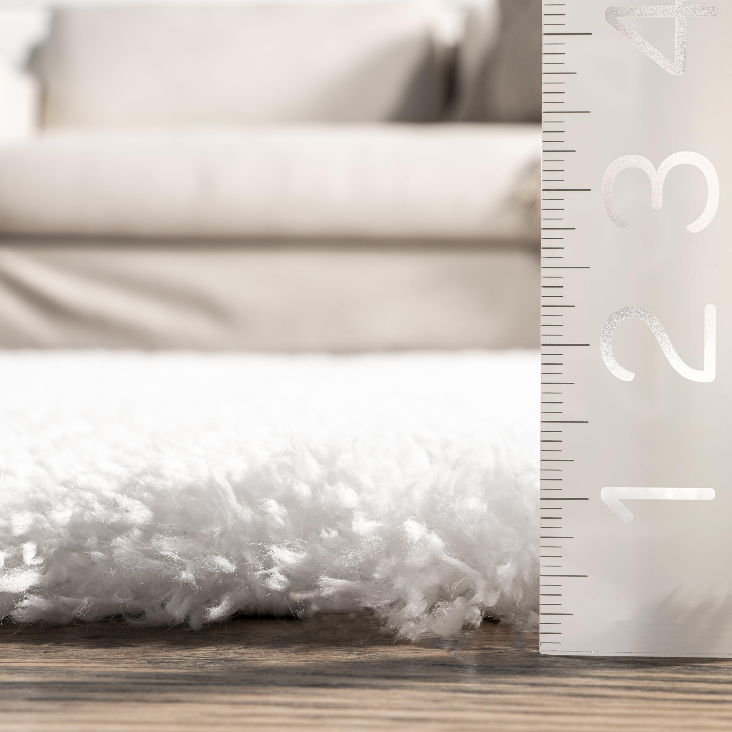 nuLOOM Gynel Contemporary Shag Area Rug, 5x8, Snow White