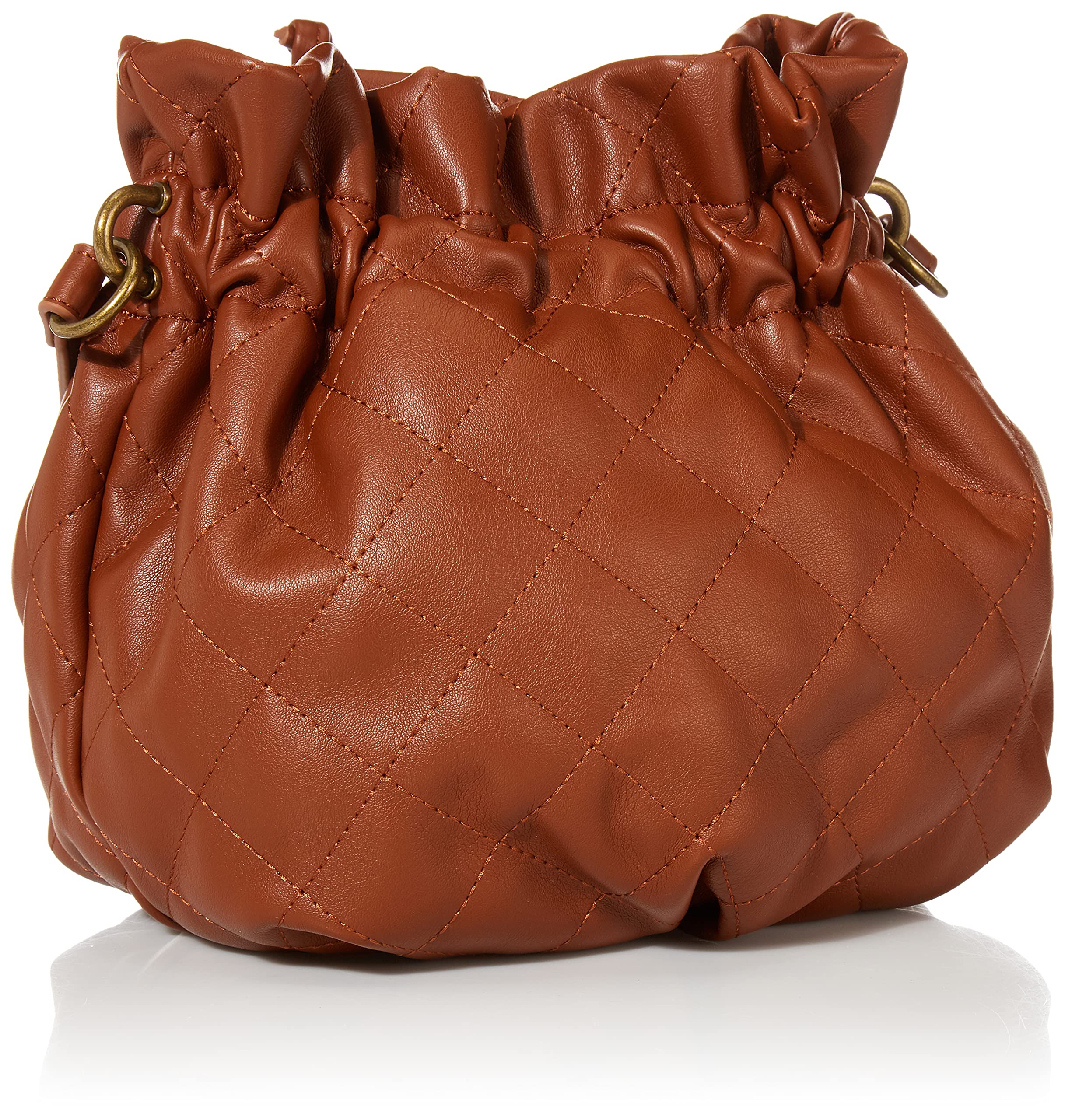 The Drop Women's Josie Drawstring Bucket Bag, Cognac, One Size