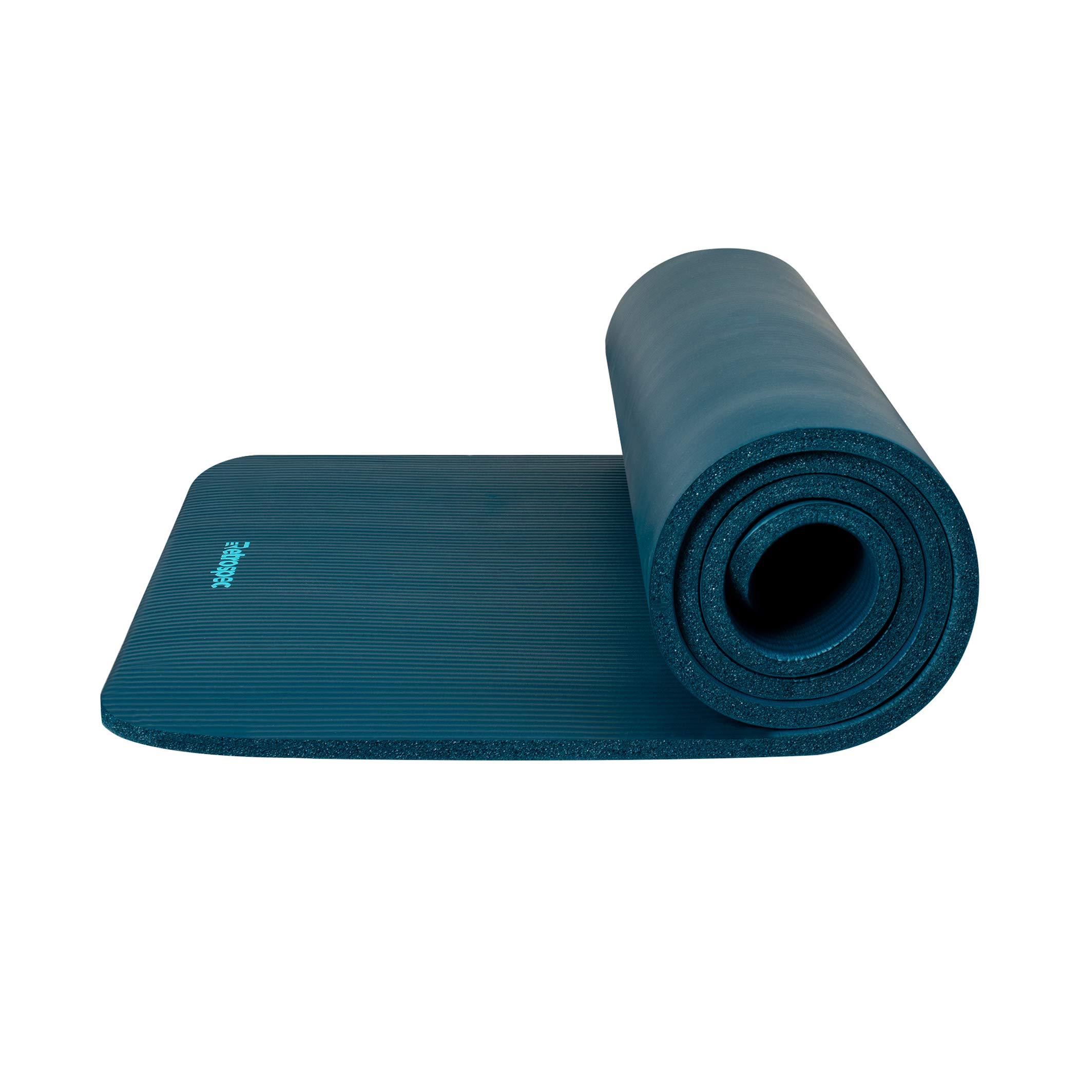 Retrospec Solana Yoga Mat Thick w/Nylon Strap for Men & Women, Ocean Blue, 1/2 inch
