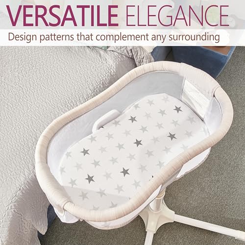 VOLHA&CO Bassinet Fitted Sheets for Halo Bassinest Swivel Sleeper - 100% Cotton Jersey Knit 3-Pack