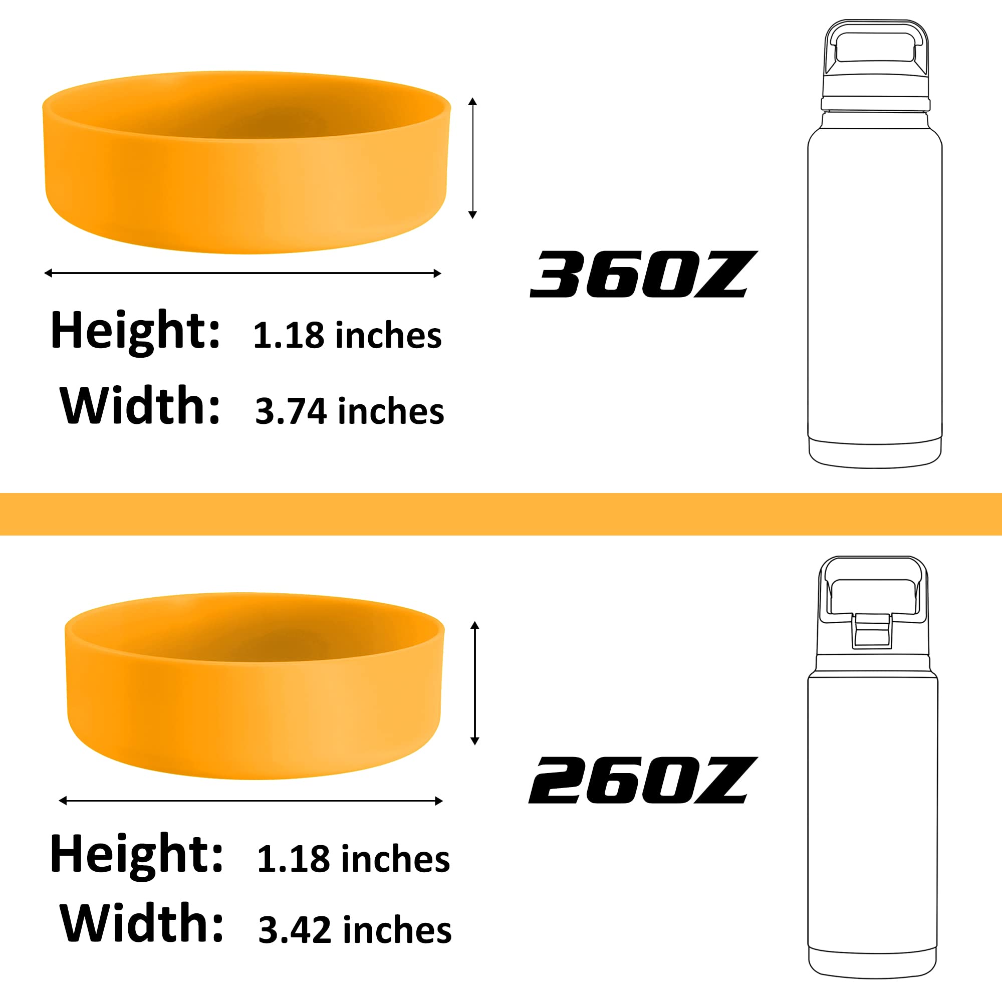 VIKIZUES Water Bottle Boot, Compatible with YETI, Owala Water Bottles, Accessory Silicone Water Bottle Protector, Anti-Slip Silicone for YETI/Owala Boot, Protective Bottom Sleeve Cover