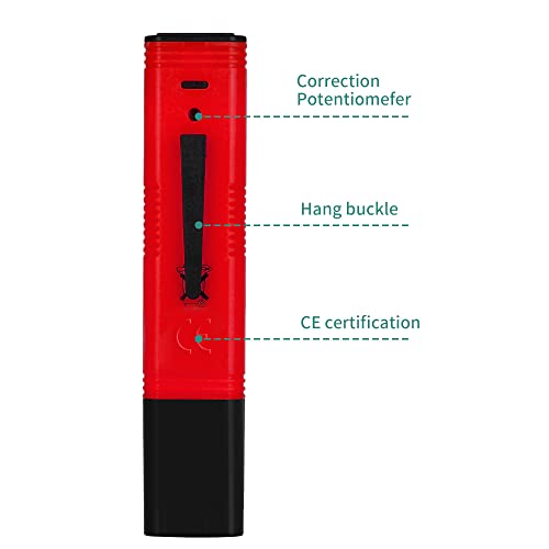 XYIE LTD Water pH Meter Used for pH Down and up of Pool Water ph Meter Digital is Faster Than ph Strips for Pool in The declining Test of ph Drops for Drinking Water Value FOM: 0-14.0 pH/Ca:土0.01