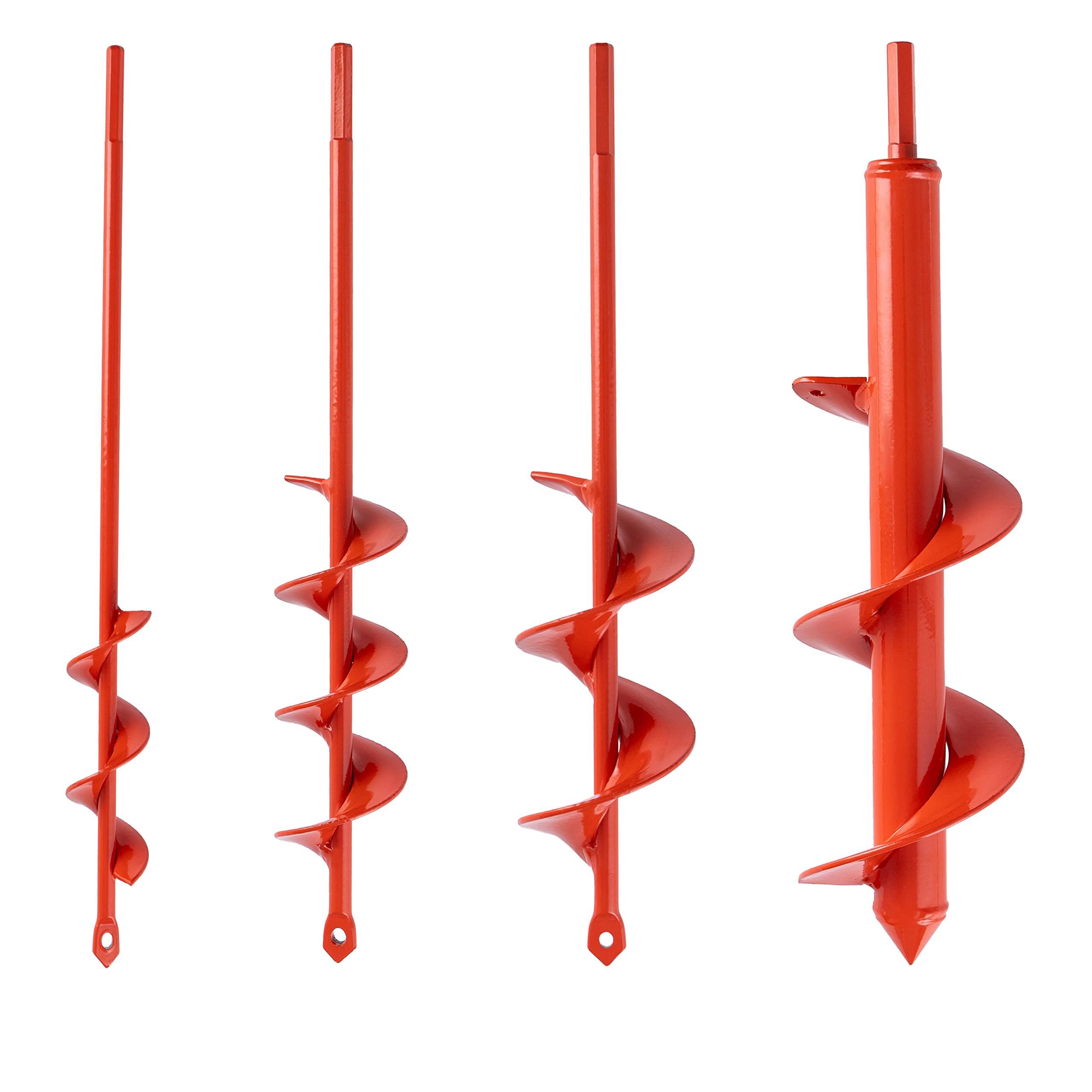 VASGOR Set 4 Auger Drill Bit for Planting - Easy Planter Garden Auger - Bulb & Bedding Plant Augers - Post Hole Digger for 3/8” Hex Drive Drill (1.6x12", 2x12", 2.6x12", 3x12")