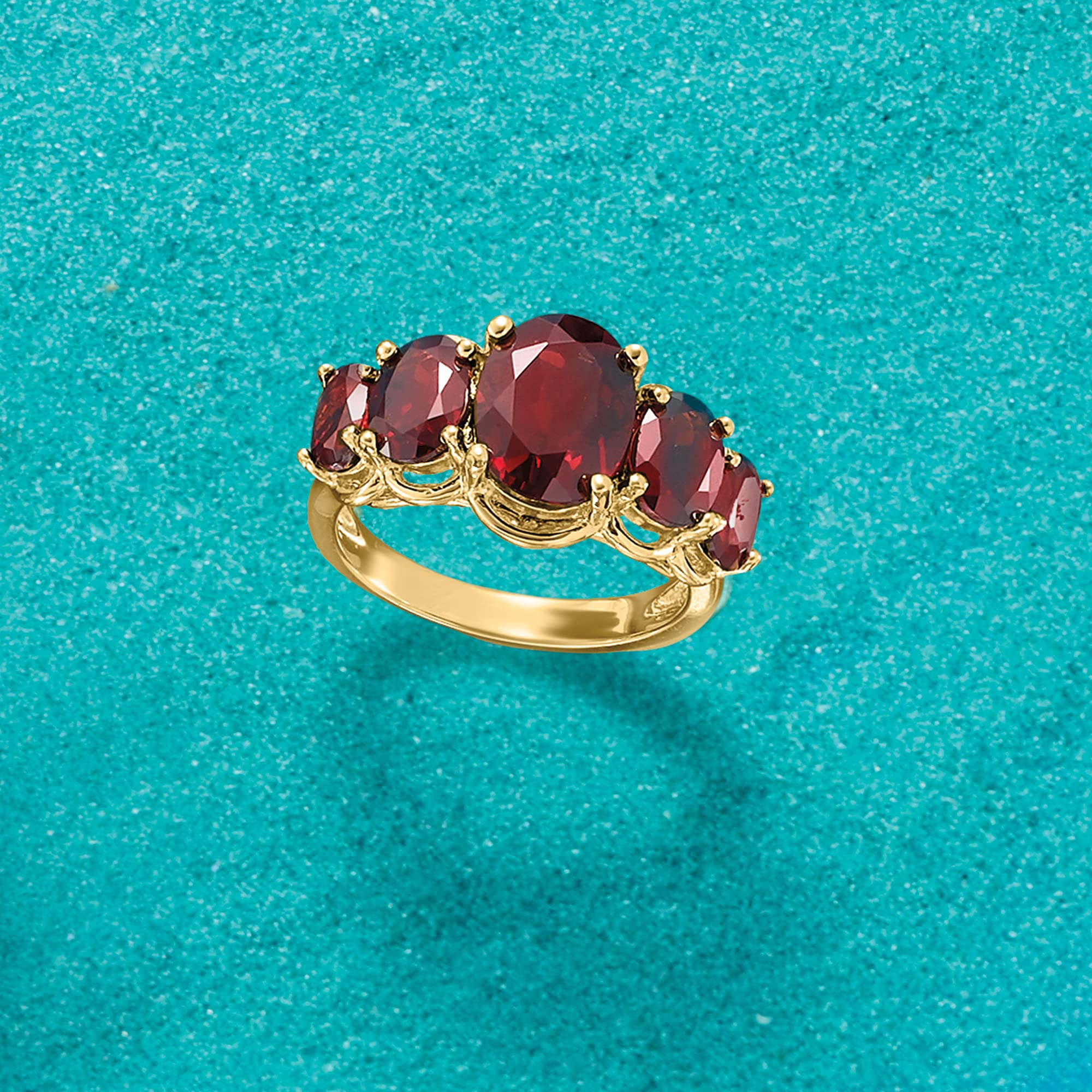 Ross-Simons 4.50 ct. t.w. Gemstone 5-Stone Ring in 18kt Gold Over Sterling