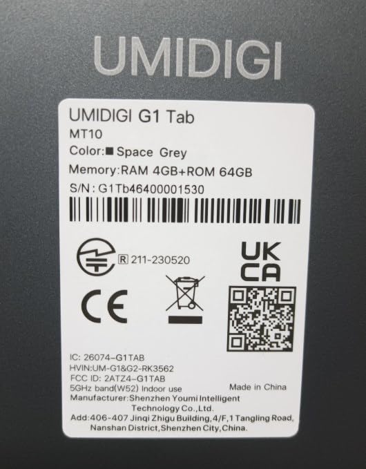 UMIDIGI G1 Tab Android 13 Tablet 2024, 8(4+4) GB+64GB 1TB Expand, Wi-Fi 6 Model, 10.1 inch Tablet with Quad-Core Processor up to 2.0 GHz, 6000mAh, Dual Camera, BT, 1280 * 800 HD IPS Touch Screen