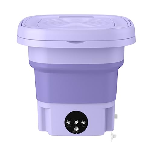 Portable Washing Machine,8L Large Capacity Foldable Washer,Portable Small Household Dormitory Washing Machine,Mini Telescopic Washer,Suitable for Apartments, Dormitories, Hotels (8L,Purple)