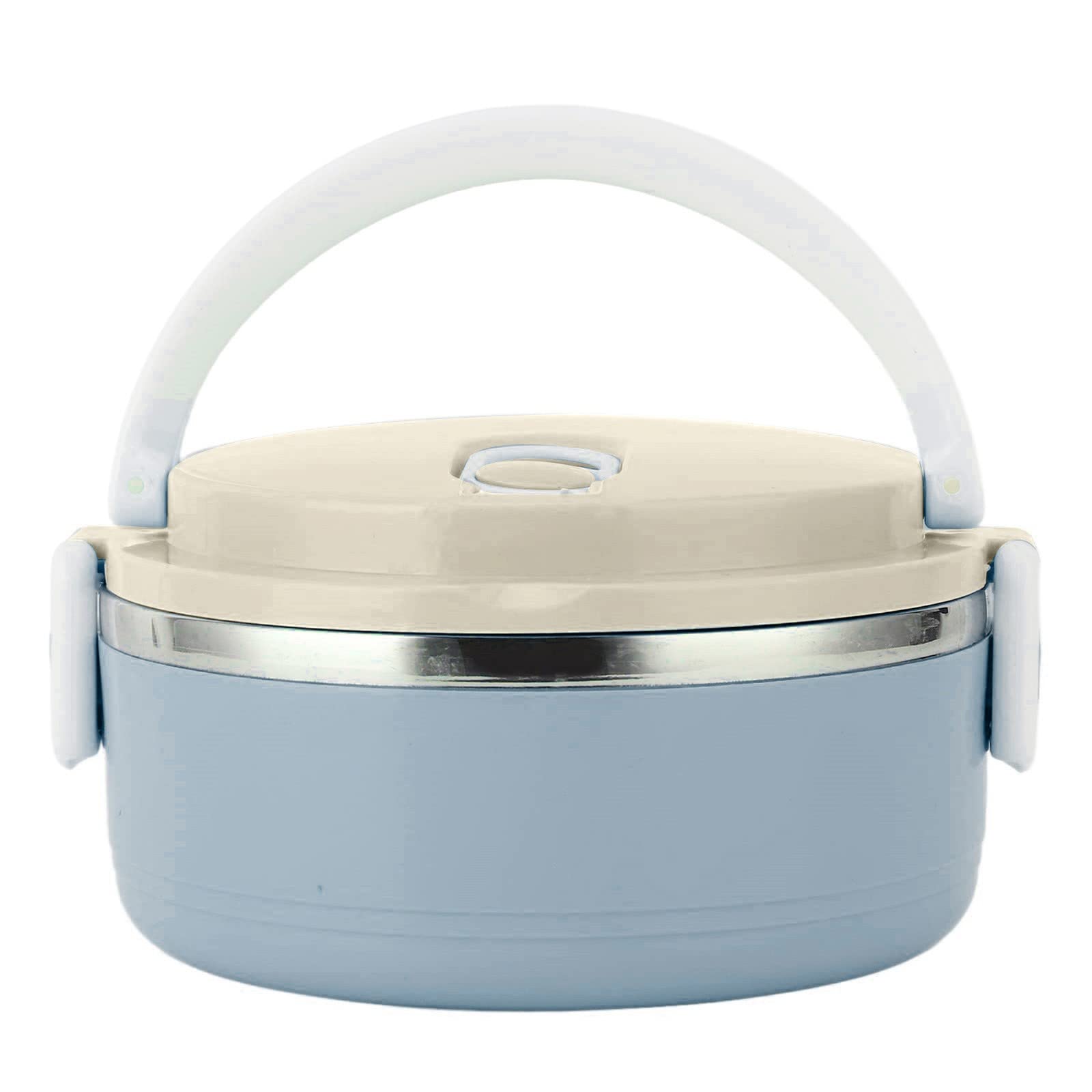 USYFAKGH Thermal Food Box Thermal Lunch Box Stackable Hot Food Insulated Box Stainless Steel Round Lunchbox Sealed Food Containers Vintage Lunch Pale (Green, One Size)