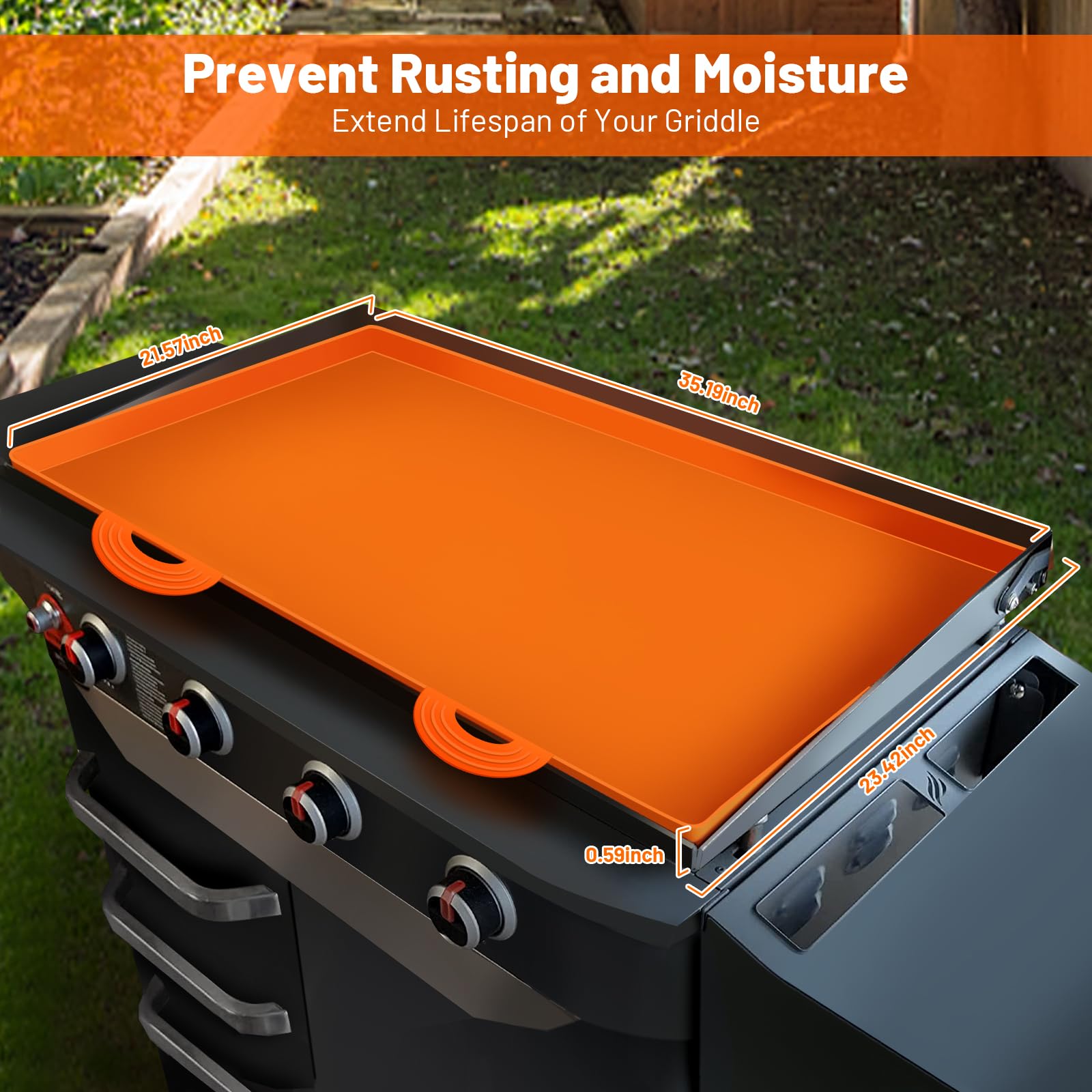 Ragstone Silicone Griddle Mat for Blackstone 36 Inch Griddle Heavy Duty Food Grade Silicone Mat Protect Griddle from All Season Cooking Protective Cover