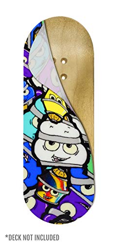 Teak Tuning Fingerboard Deck Graphic, Bubble Bushing Collage" - Adhesive Graphics to Customize Your 32mm - 110mm Long, 35mm Wide, 0.2mm Thick - Waterproof Vinyl