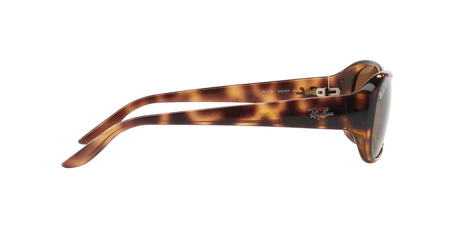 Ray-Ban Women's Rb4061 Oval Sunglasses, Havana/Polarized Brown, 55 mm