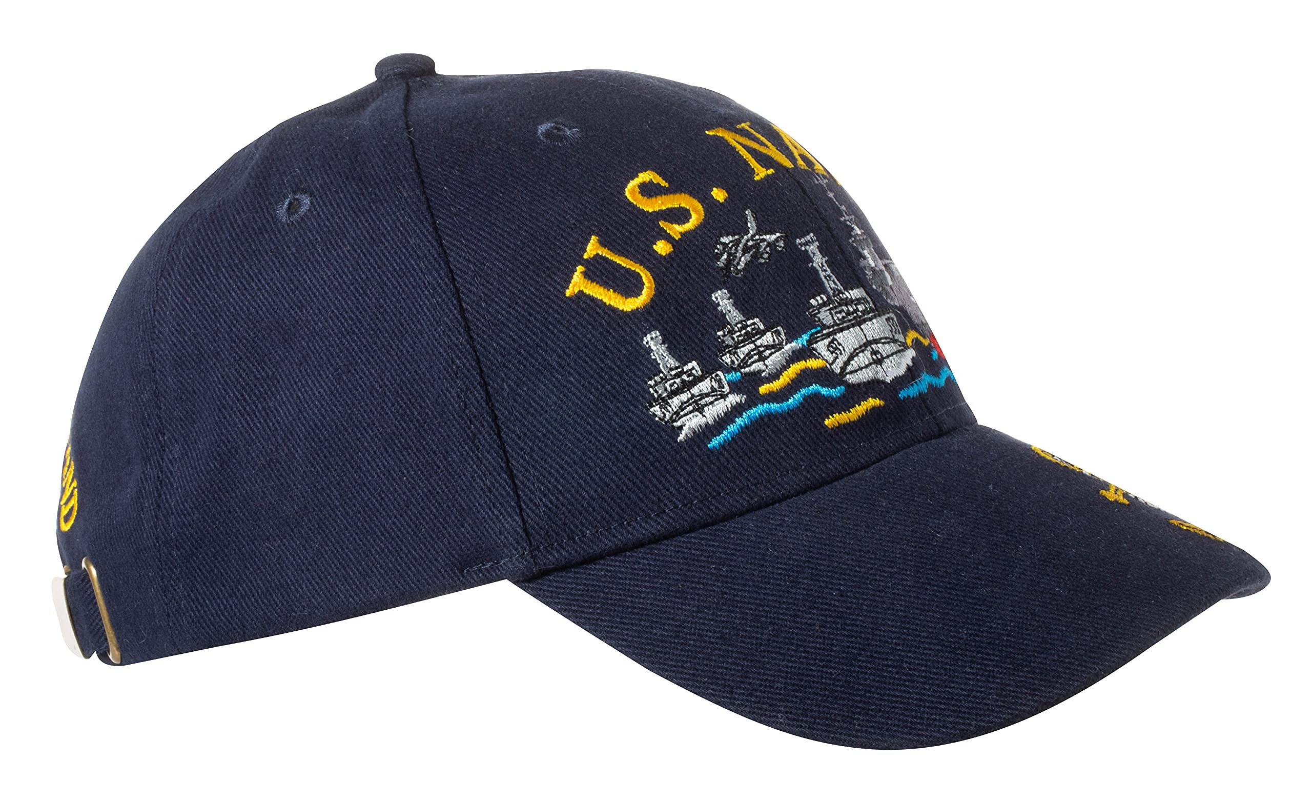 United States Navy USN Ship Fleet by Sea, Air and Land Embroidered Cap Hat - Adjustable Blue