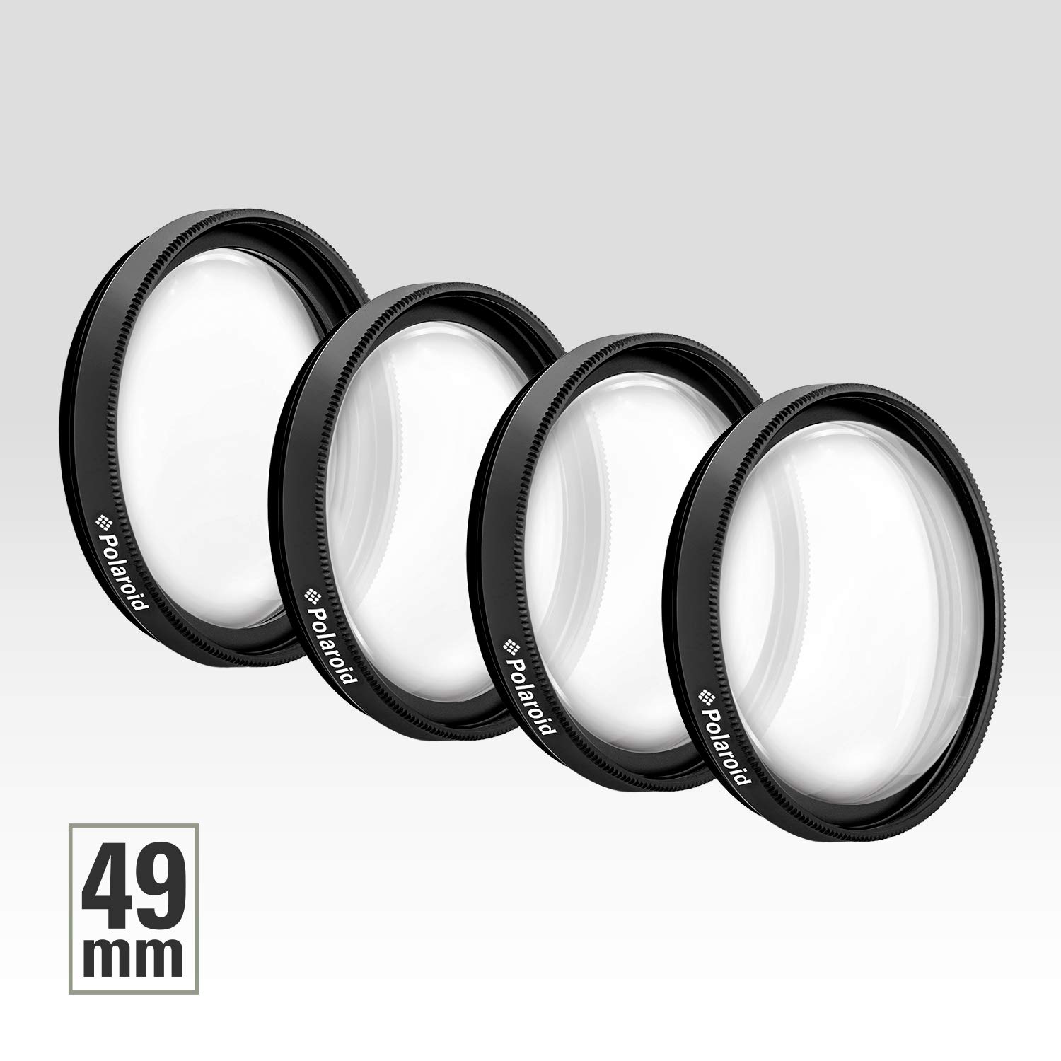 Polaroid Optics 49mm 4-Piece Filter kit Set for Close-Up Macro Photography; Includes +1, +2, +4 & +10 Diopter Filters & Nylon Carry Case β Compatible w/ All Popular Camera Lens Models