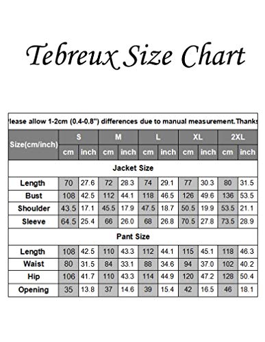 Tebreux Men's Tracksuits 2 Piece Outfit Jogging Suits Set Casual Long Sleeve Sports Sweatsuits Black 2XL