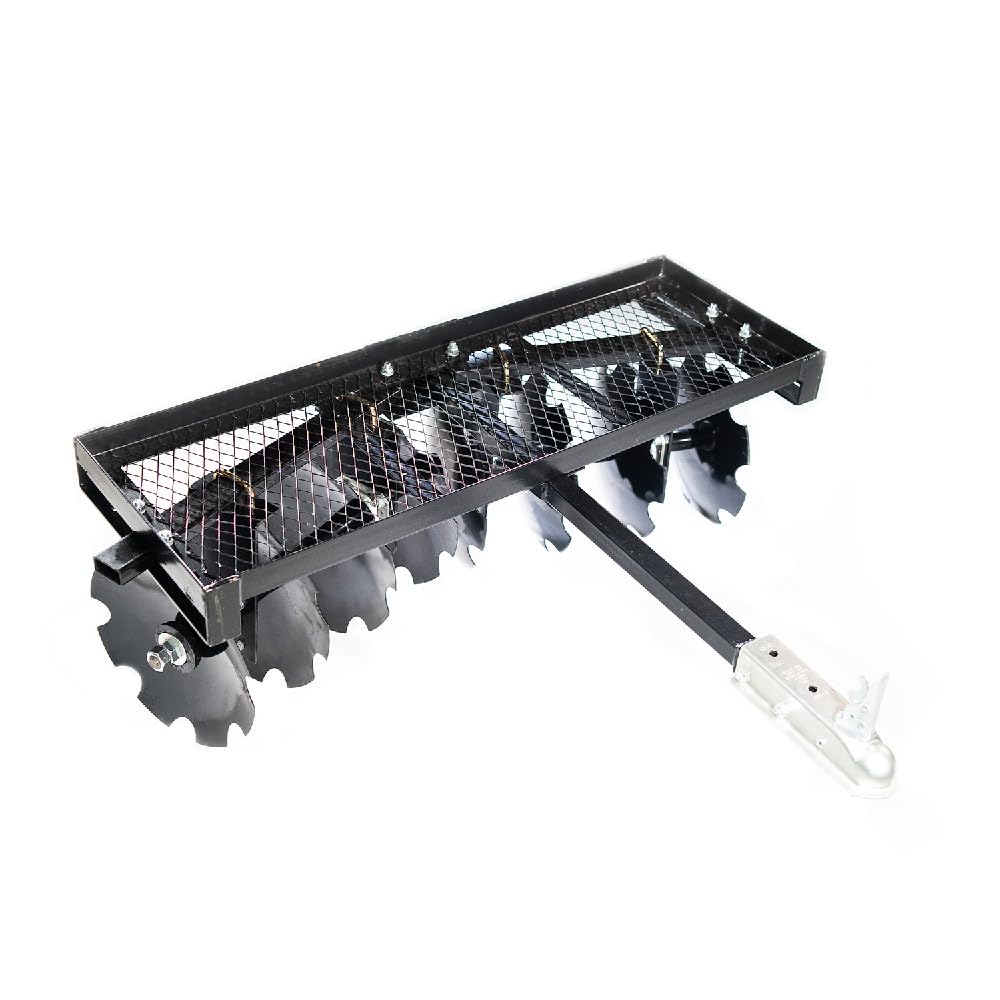 Titan Distributors Inc. 4-Ft Notched Disc Harrow Attachment Pull Behind for ATV and UTV 2-in Towball Hitch