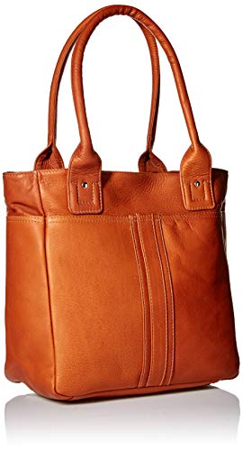 Piel Leather Small Tablet Tote, Saddle, One Size