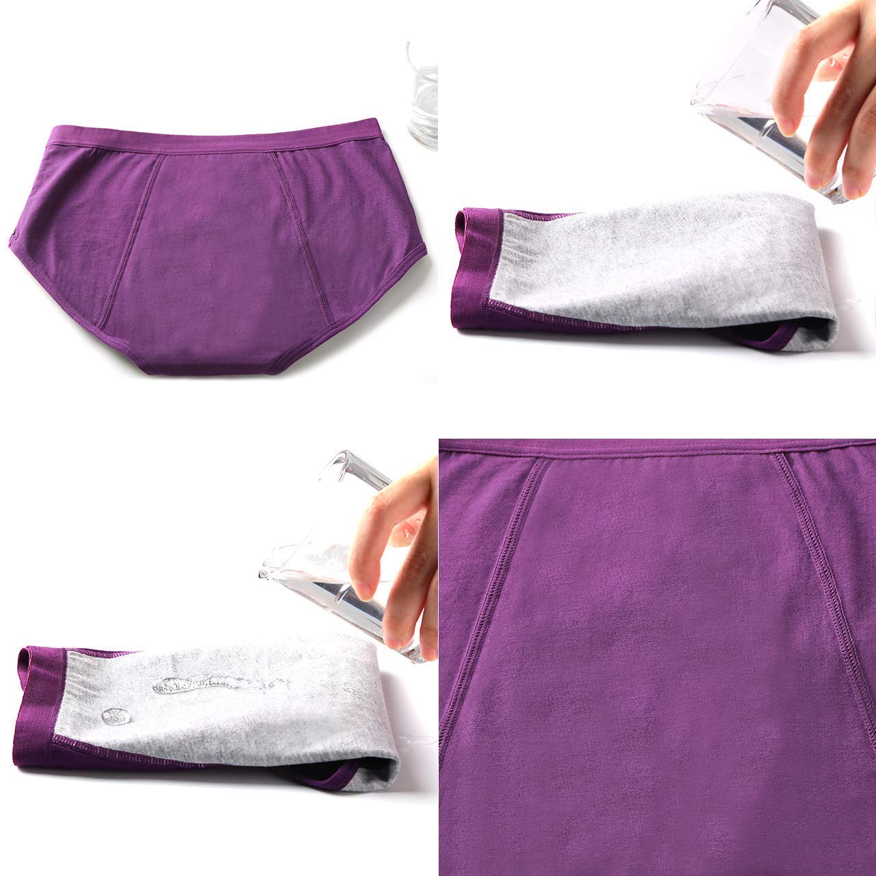 OLIKEME Cotton Period Panties Menstrual Leakproof Protective Briefs for Teen,Girls,Women,Mulit Size Medium