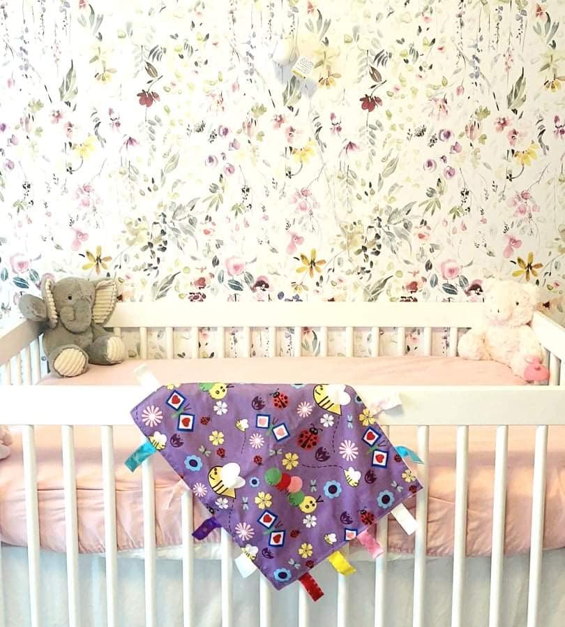 The Learning Lovey Lovey Sensory Tag Toy Garden Flowers Butterflies Blanket