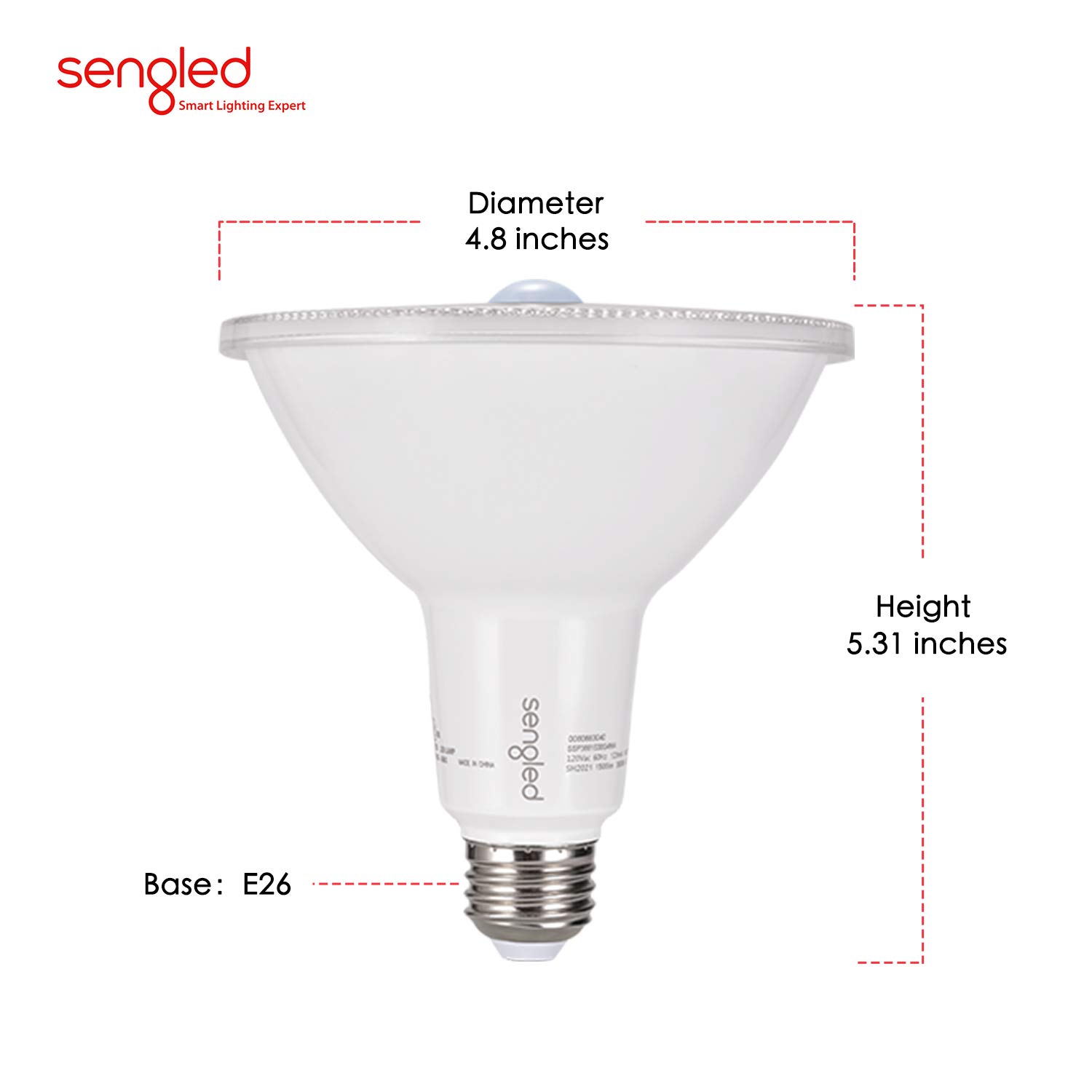 Sengled Motion Sensor Outdoor Light Bulbs, 150 Watt Equivalent LED Motion Detector Flood Light Bulbs for Outside, E26 Base PAR38 Motion Light Bulbs 3000K Warm White, 1500LM, Waterproof, (Pack of 4)
