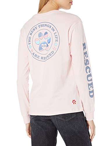 Skechers Women's Bobs for Dogs and Cats Cozy Pullover Top, Light Pink Rescued, S
