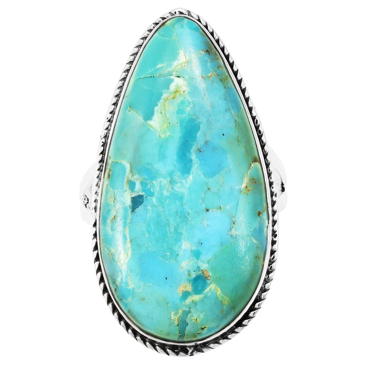 Turquoise Ring in Sterling Silver 925 & Genuine Turquoise (CHOOSE COLOR) (Turquoise, 8)