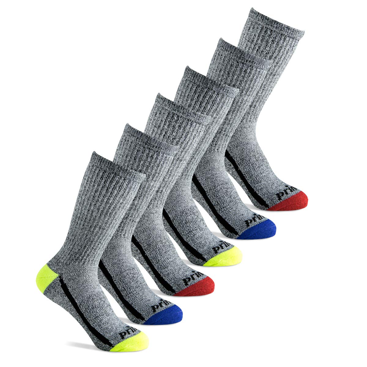 Prince Boys' Crew Length Athletic Socks with Cushion for Active Kids (6 Pair Pack)