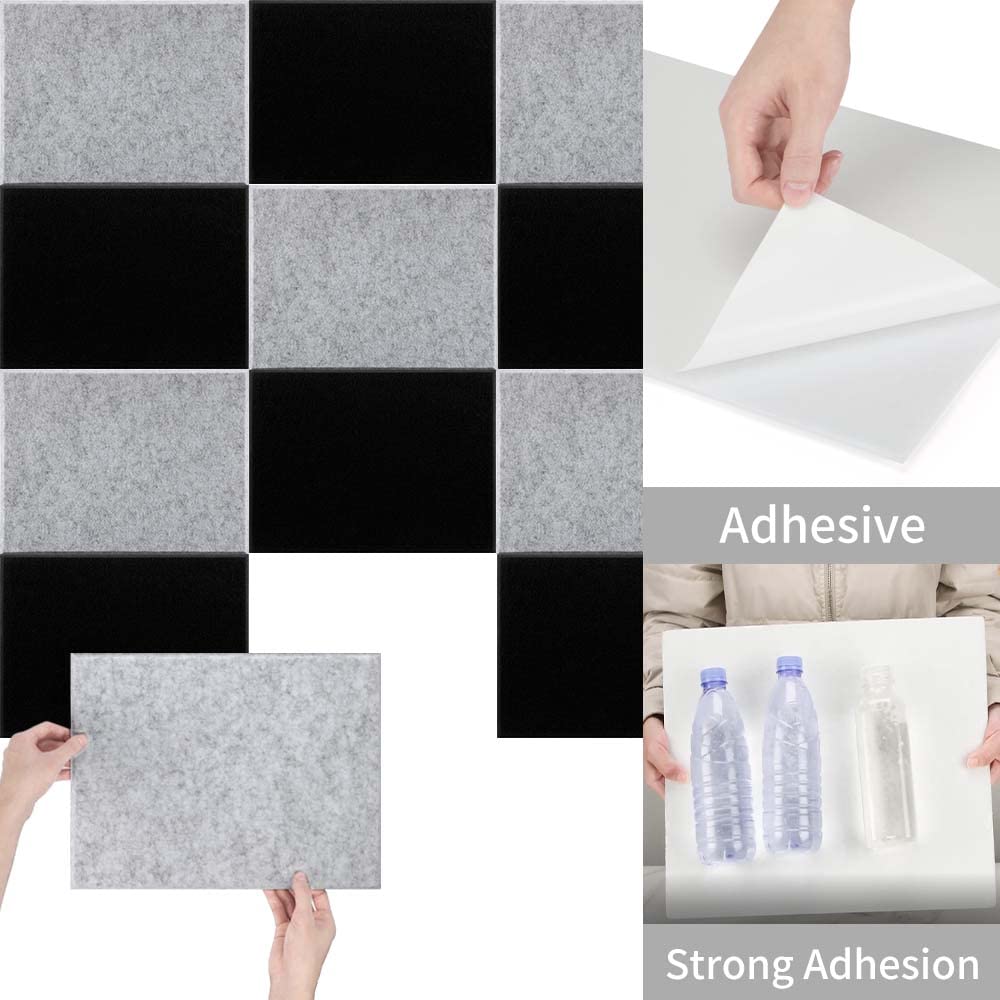 Uoisaiko Large Acoustic Panels 16"x12", 6 Pack High Density Sound Proof Padding, Soundproof Wall Panels for Studio Ceiling Home Office Acoustic Treatment