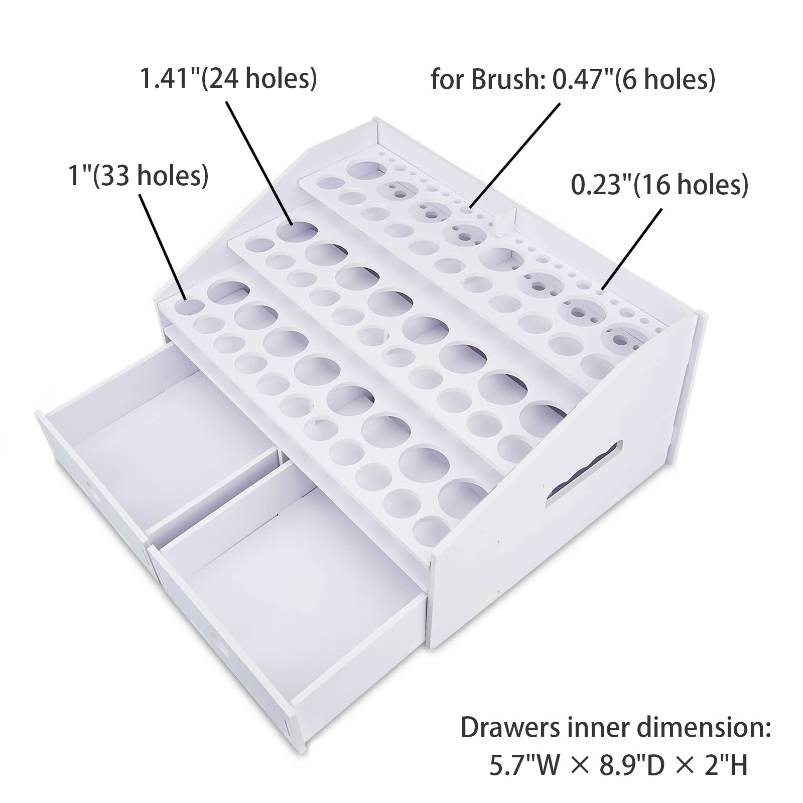 SANFURNEY Paint Rack Stand Pigment Ink Bottle Paints Tool Storage with Cabinet Holder Organizer for 57 Bottles of Paints