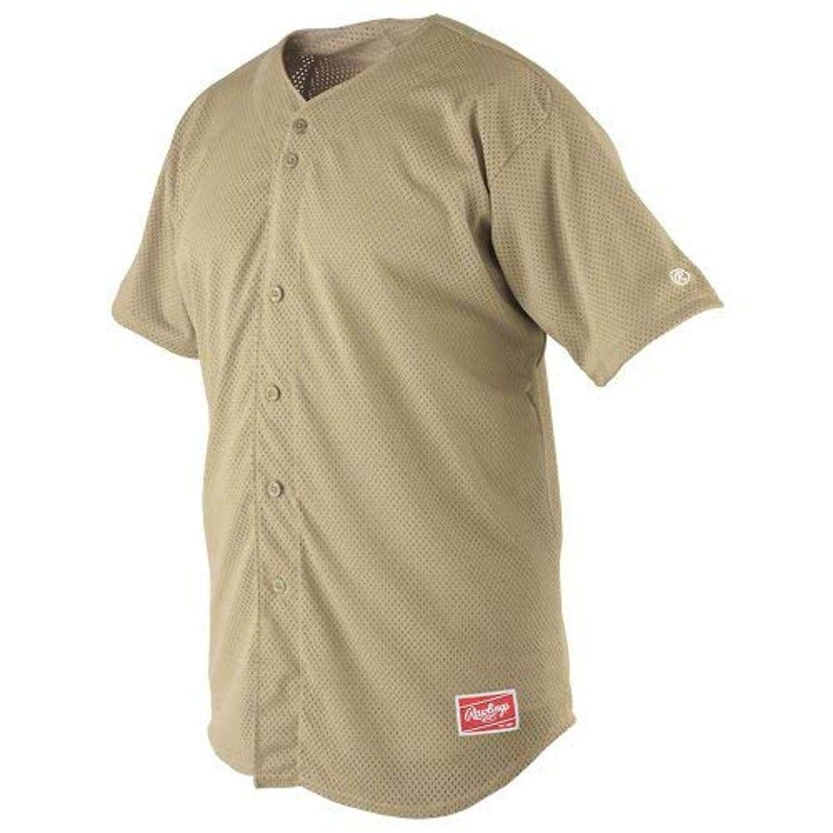 Rawlings Men's Full Button RBJ167 Jersey , Vegas Gold, X-Large