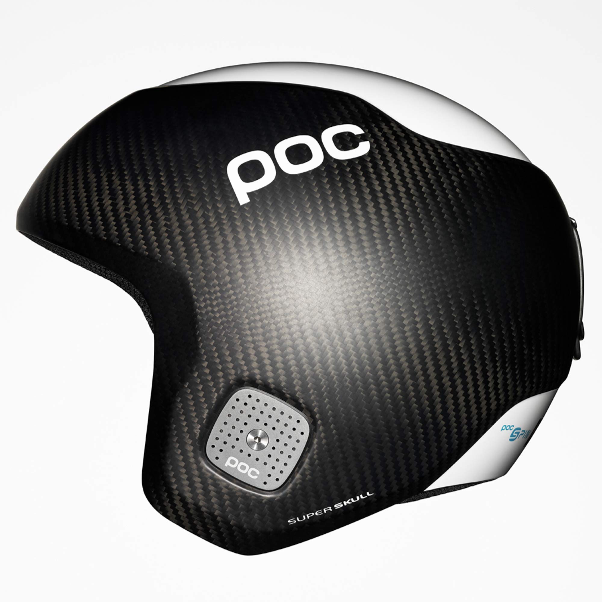 POC, Super Skull SPIN Helmet for Ski Racing, Uranium Black/Hydrogen White, Medium/Large