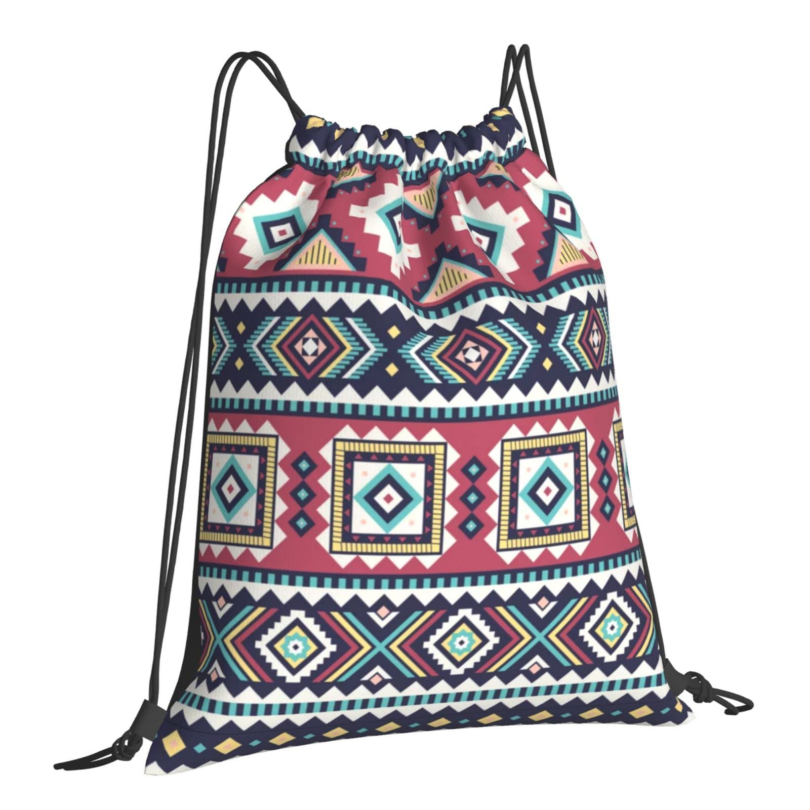 YIUGRSA Bohemian Folk Style Drawstring Backpack Gym String Bag Sport Sackpack Beach for Men/Women/Kids Waterproof Lightweight 14x16inch