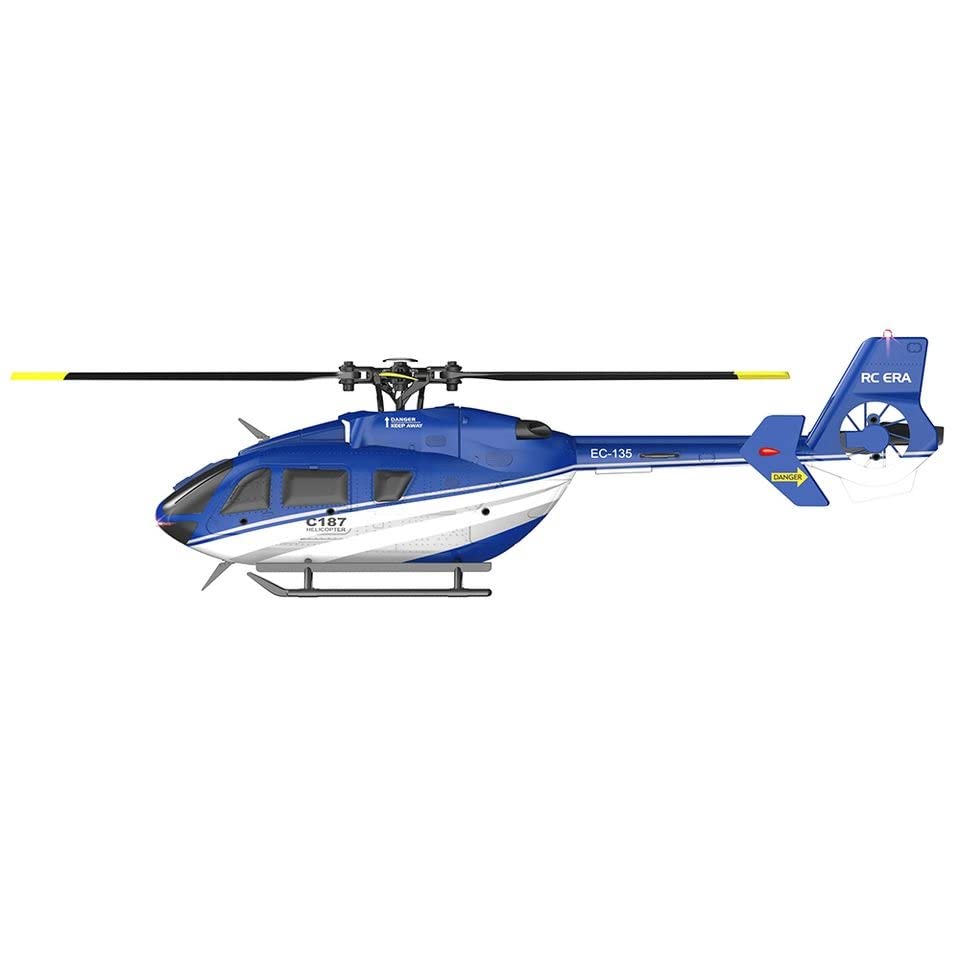 RC Helicopter Model YUXIANG EC-135 100 Size 4CH 6-Axis Gyro Stabilized Scale RC Helicopter RTF C187 with 2.4GHz Mode 1/Mode 2 Transmitter - YuXiang Remote Control Helicopter RTF for Beginners, Adults