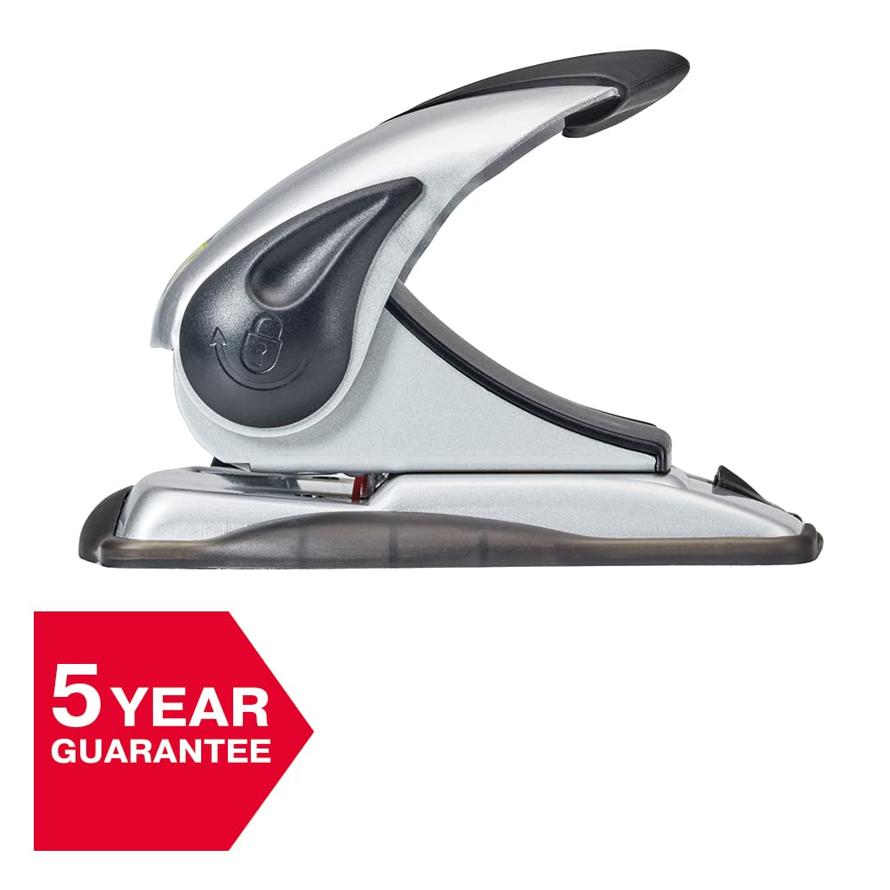 Rexel Precision 240 2 Hole Punch, 40 Sheet Capacity, Paper Alignment Indicator, Metal, Silver/Black, 2100748