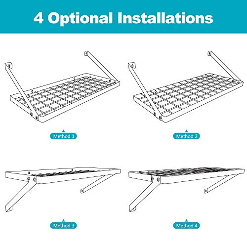 Vdomus Hanging Pot Rack, Wall Mounted Pots and Pans Holder 29.3 by 13 Inch | Kitchen Cookware Organizer for Pots and Pans Storage 15 Hooks, Ideal for Pans, Utensils, Cookware in Square Grid | Black