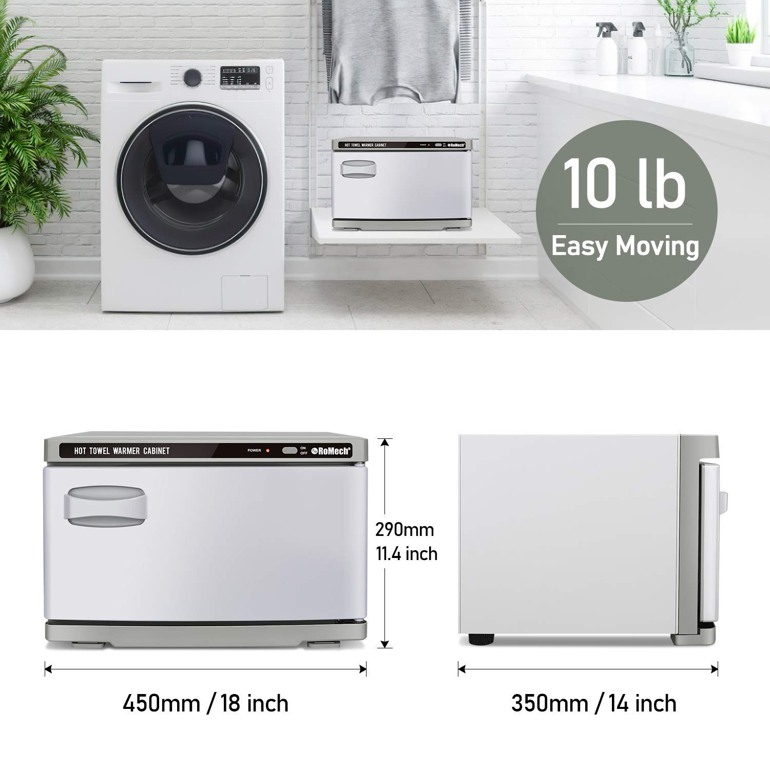 ROMECH Hot Towel Warmer Cabinet, Professional Towel Heater for Spa Massage Salon Home (4 Gallon Capacity)